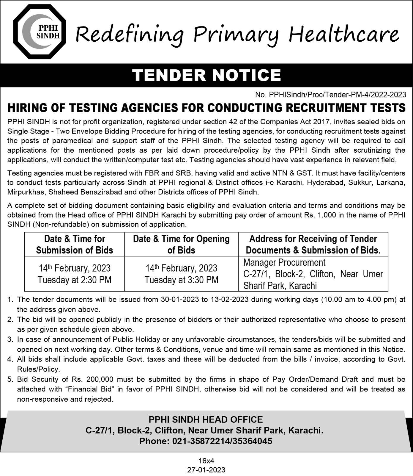 PPHI SINDH - Karachi