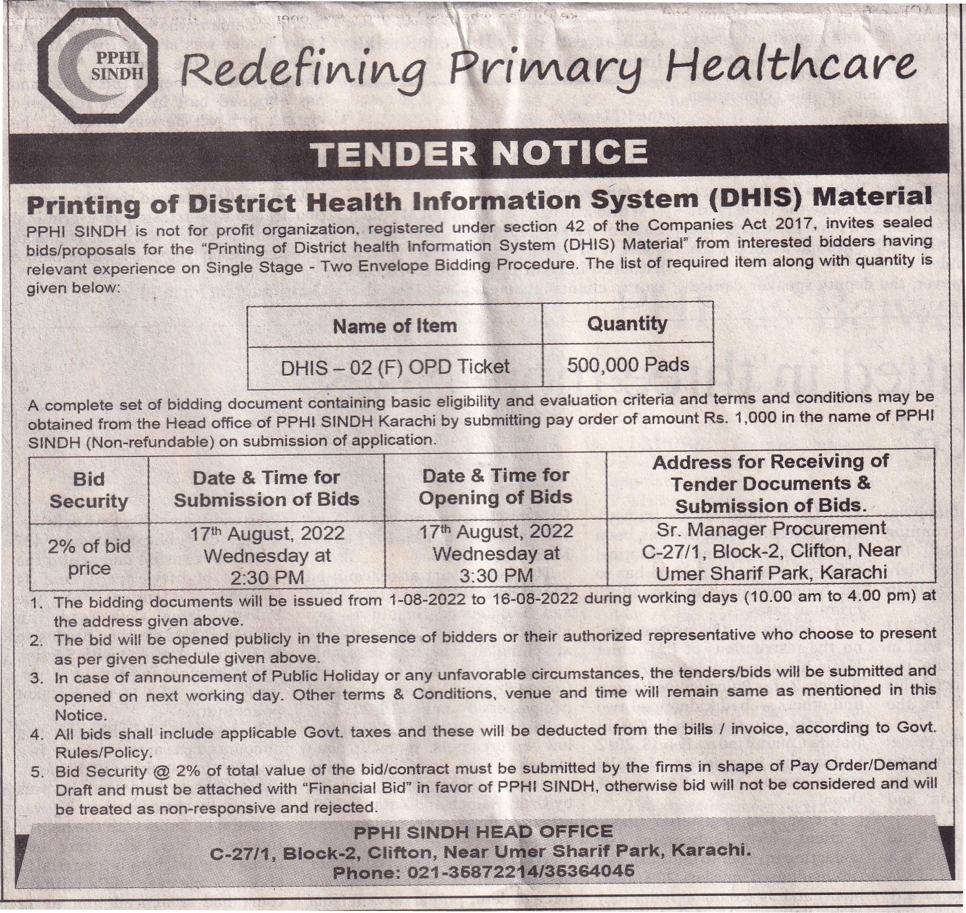 PPHI SINDH - Karachi