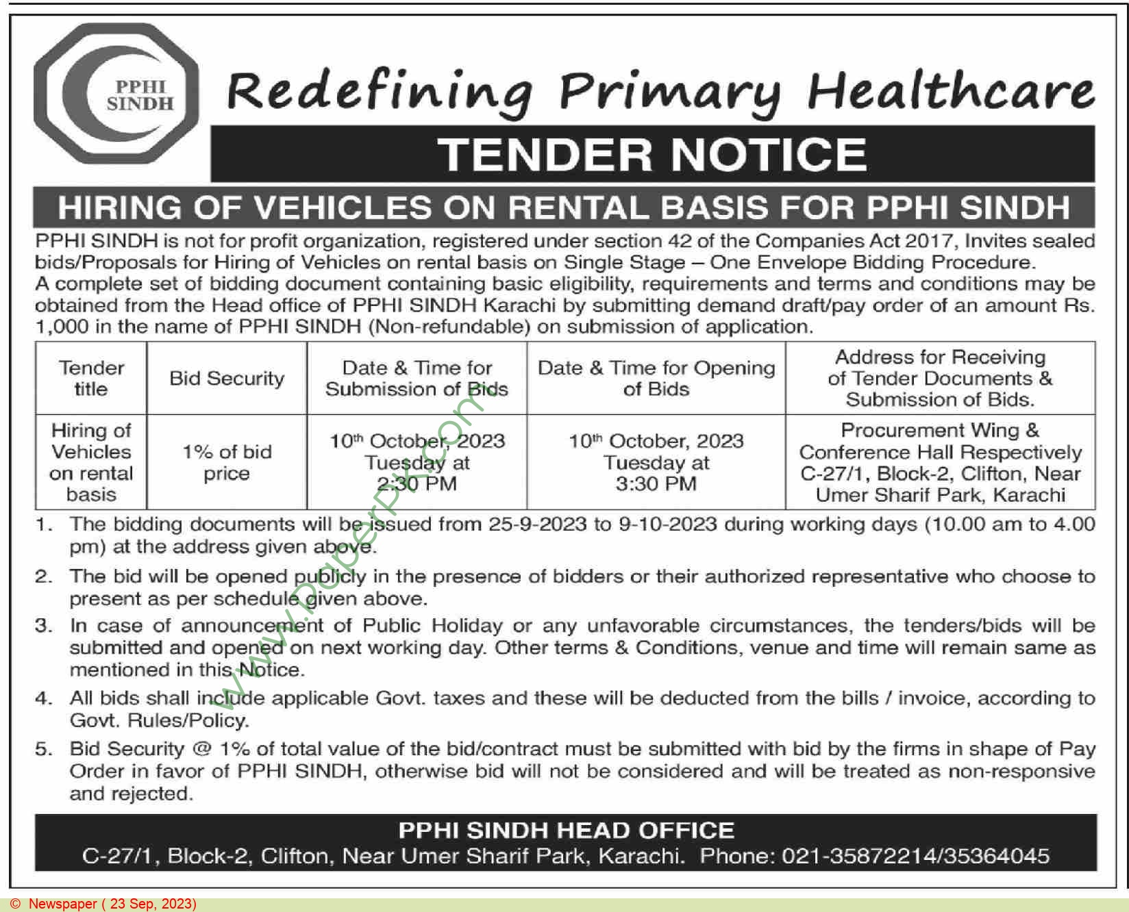 PPHI SINDH - Karachi